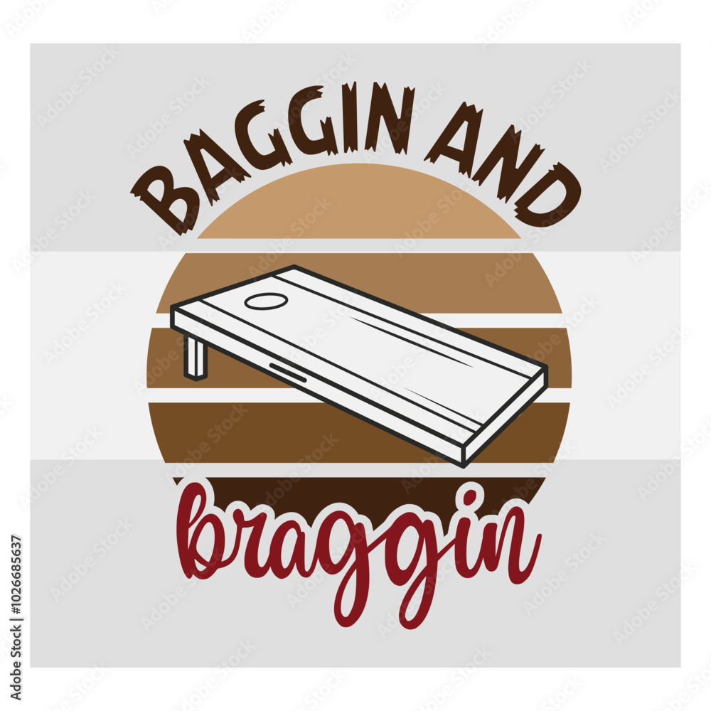Vetor de Baggin and Braggin Svg, Cornhole T-shirt Design, Sports Svg ...