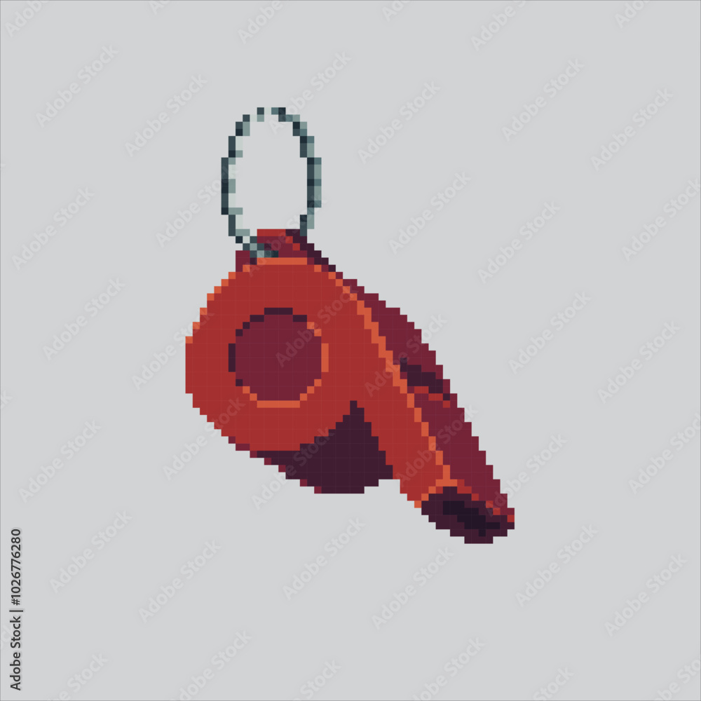 Pixel art illustration Referee Whistle. Pixelated Soccer Whistle ...