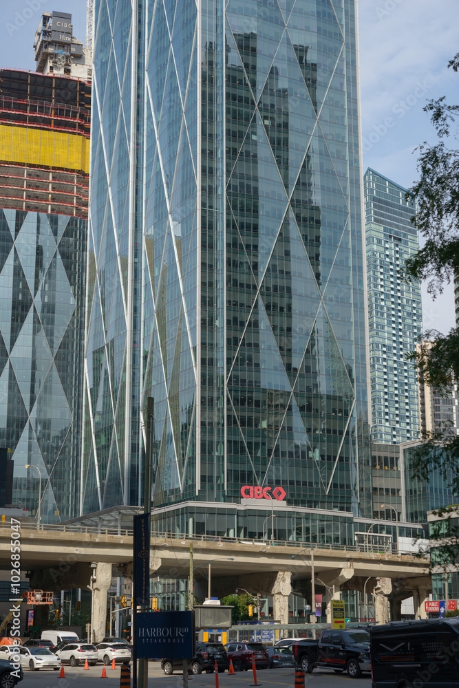 wide view of south towers at CIBC Square complex located at 81 Bay St ...