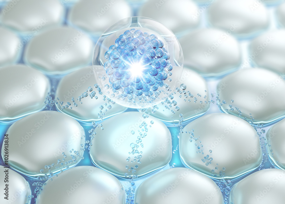 Cosmetic serum Oil drop on skin cell, Skin Repair, moisturizer ...