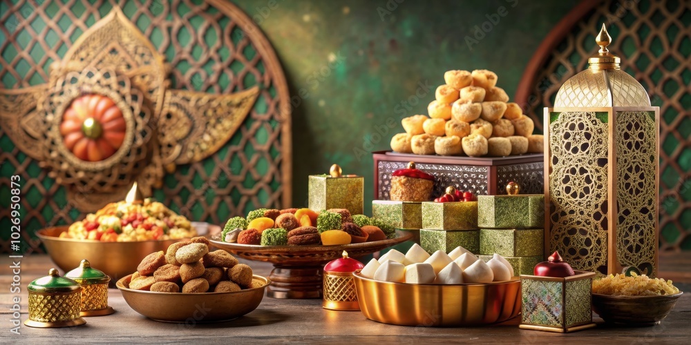 Arabic sweets and gift boxes for Eid celebration, Arabic, sweet, gift ...
