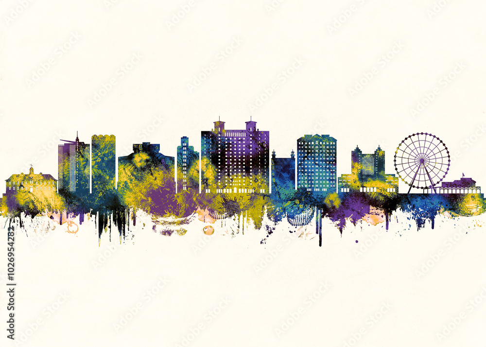 Myrtle Beach City Skyline. Cityscape Skyscraper Buildings Landscape ...