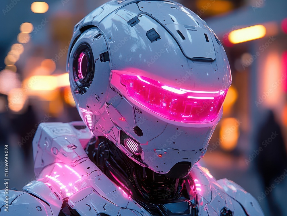 futuristic character design of a cyberpunk android robot, featuring ...