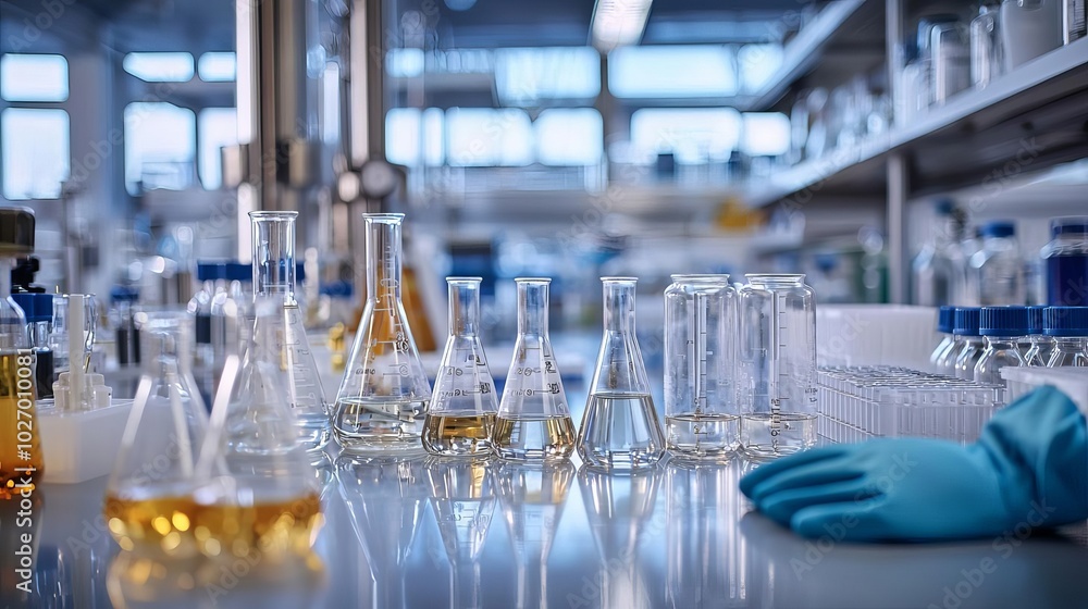 Chemical Process Engineer Chemical Lab Bench A laboratory setup with ...