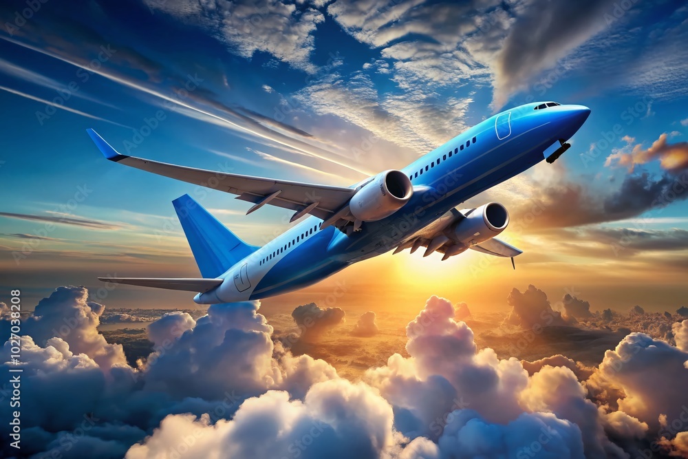 Stunning Portrait of a Boeing 7378AS Aircraft in Flight with Dynamic ...