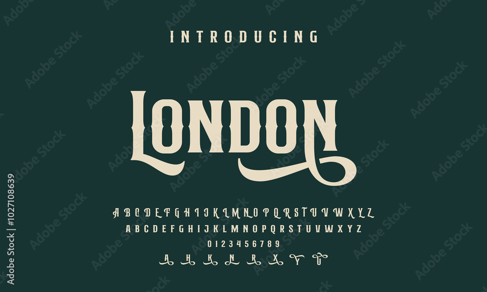 Poster font alphabet Vintage london Victorian typeface decorative Font ...