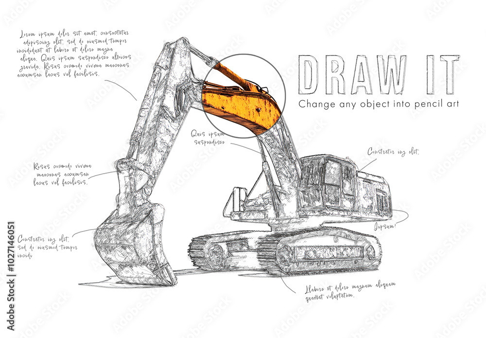 Hand drawn sketch effect, generative ai image used Stock Template ...