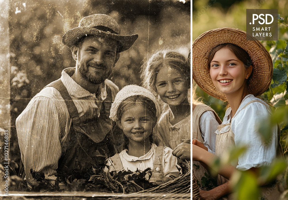 Worn postcard photo effect, generative ai image Stock Template | Adobe ...