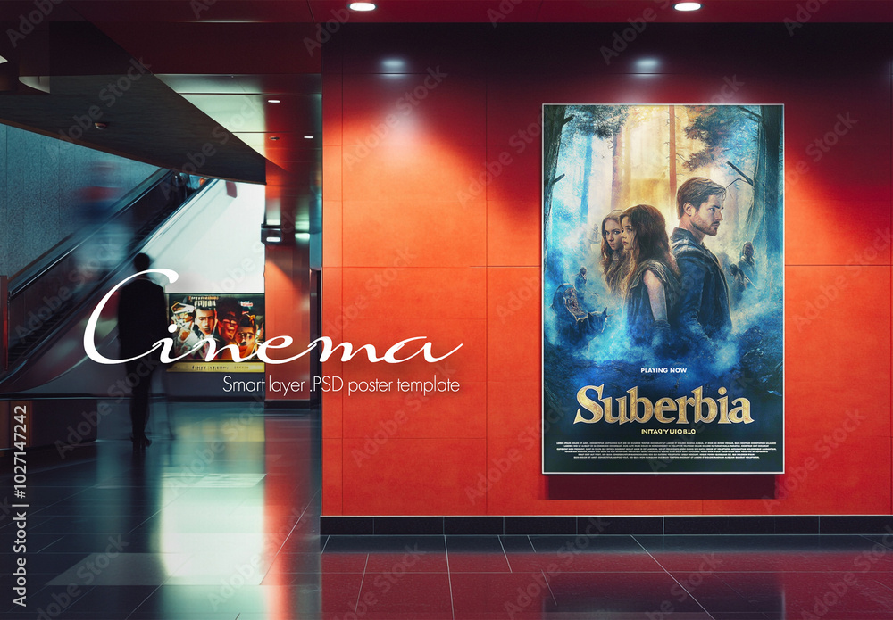 Movie poster mockup, generative ai image Stock Template | Adobe Stock