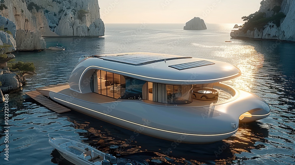 An autonomous dock that is also a charging station for electric boat ...