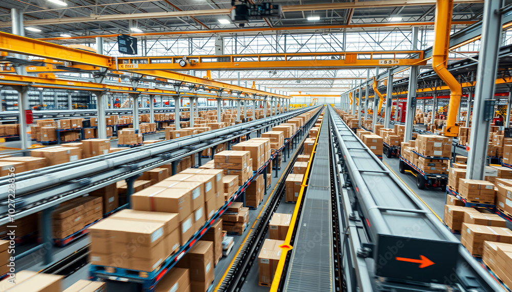 bustling logistics center technology powers the efficient flow of goods ...