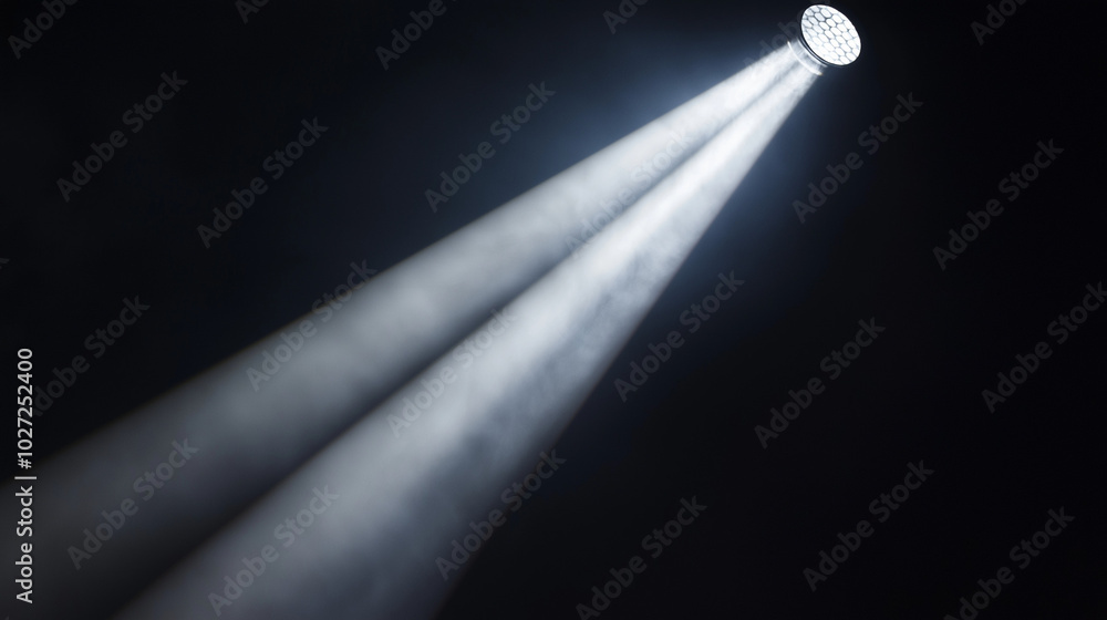 spotlight lights, spotlight on stage, black background, spotlight beam ...