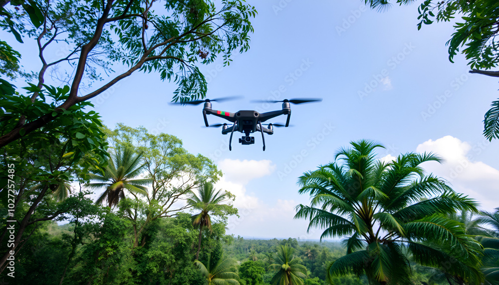 A lush tropical rainforest canopy, alive with the whirring of AI ...