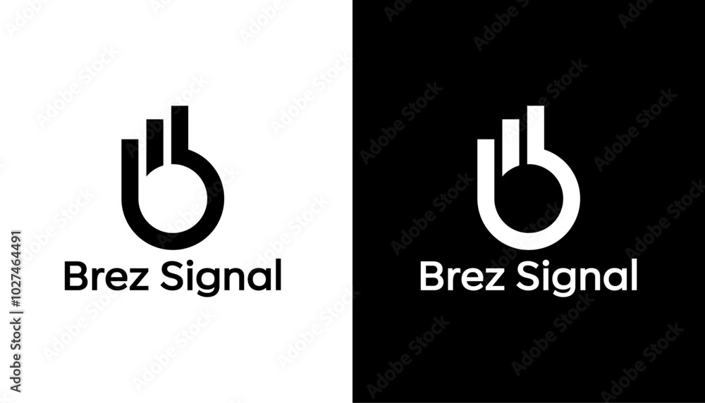 initial letter b with signal wifi logo vector premium design template ...
