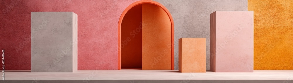 Colorful concrete blocks, building material for construction & home ...
