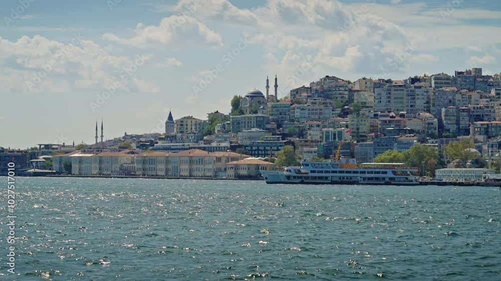 Istanbul Skyline on the European Side Seen from the Bosphorus Strait ...