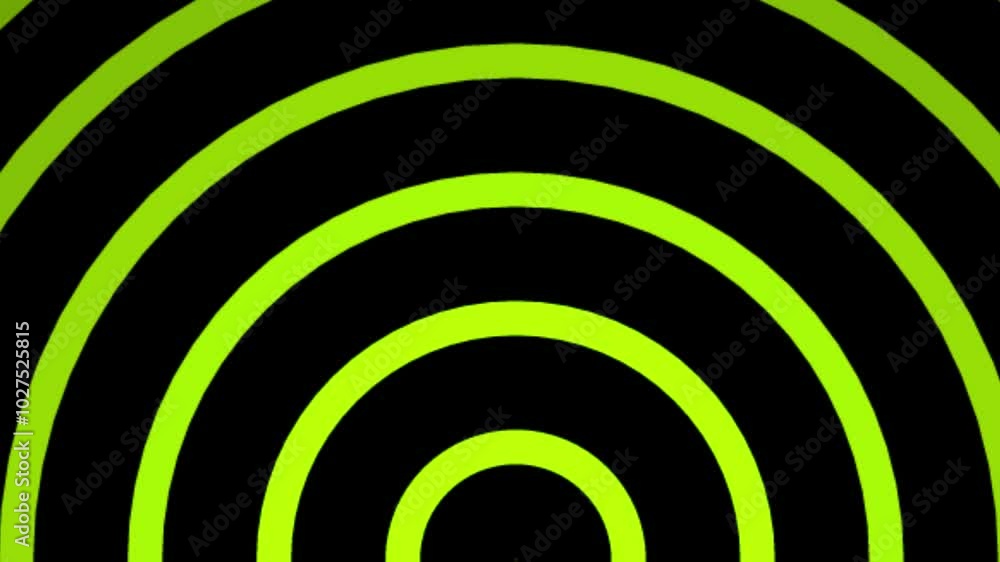 Animation radio waves spreading, alpha channel. Circle radiation wave ...