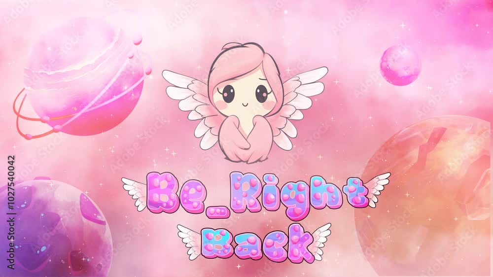 Kawaii twitch be right back screen with pink pastel space theme ...