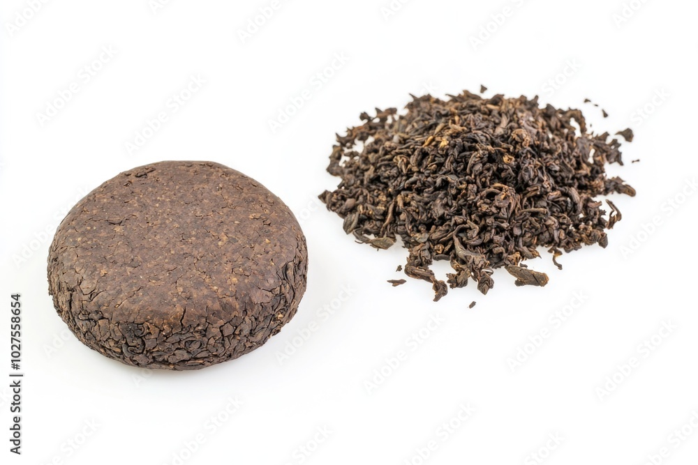 Chinese Pu-erh Tea: Round Briquette and Loose Leaves for Authentic Tea ...