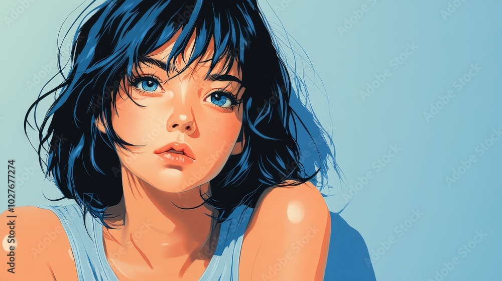 Minimalist Anime Vector Illustration with Low Saturation and High ...