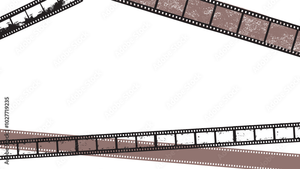 old frame cinematic filmstrip borders and distressed, aged frames ...