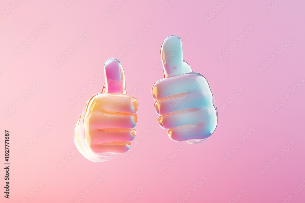 3d hand thumb up, like symbol. Good feedback, positivity concept ...
