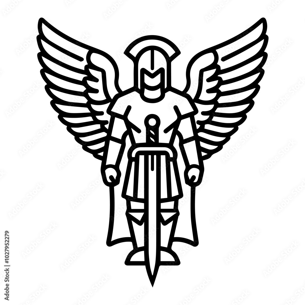 archangel icon or modern line symbol. Vector line art and icon design ...