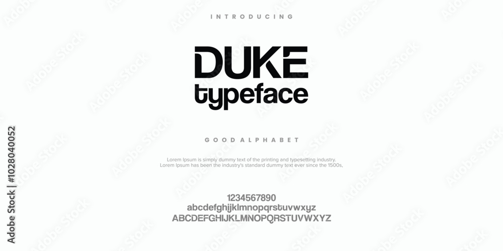 Duke Typeface Creative font. Modern abstract digital tech font. Logo ...