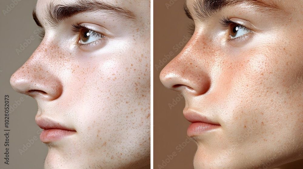 Photo & Art Print Before-and-after photos of a patient's nose ...