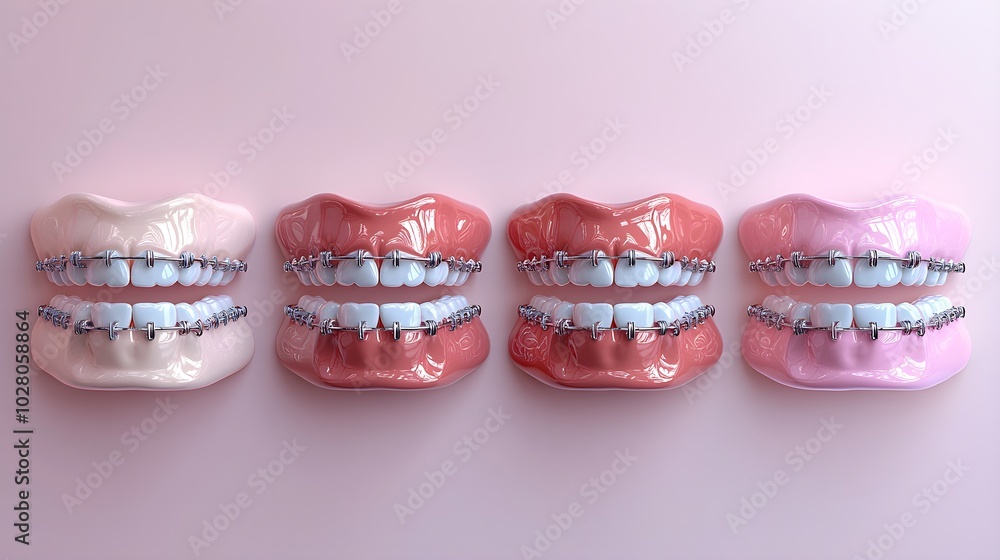 Before-and-after timeline of braces treatment, each month showing ...
