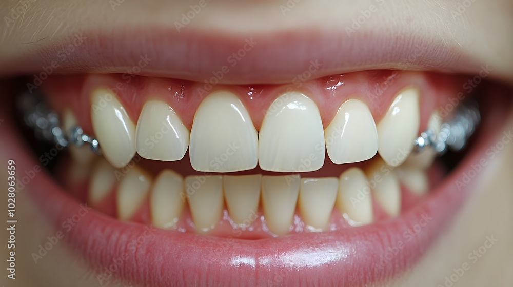 Step-by-step visual of teeth straightening with braces, tracking the ...