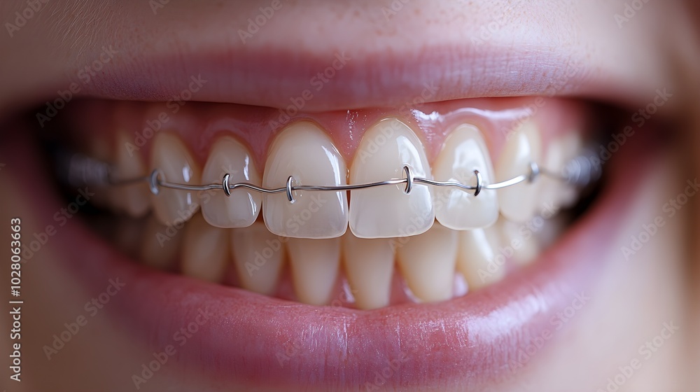 Step-by-step visual of teeth straightening with braces, tracking the ...