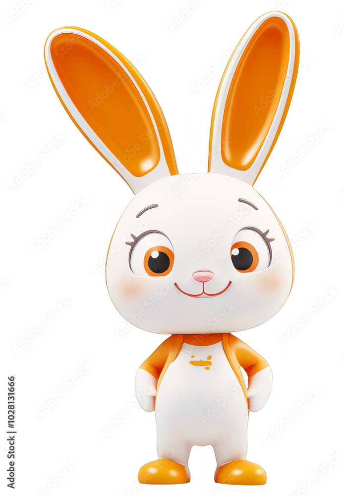Cute Cartoon Rabbit Illustration with Transparent Background - Perfect ...
