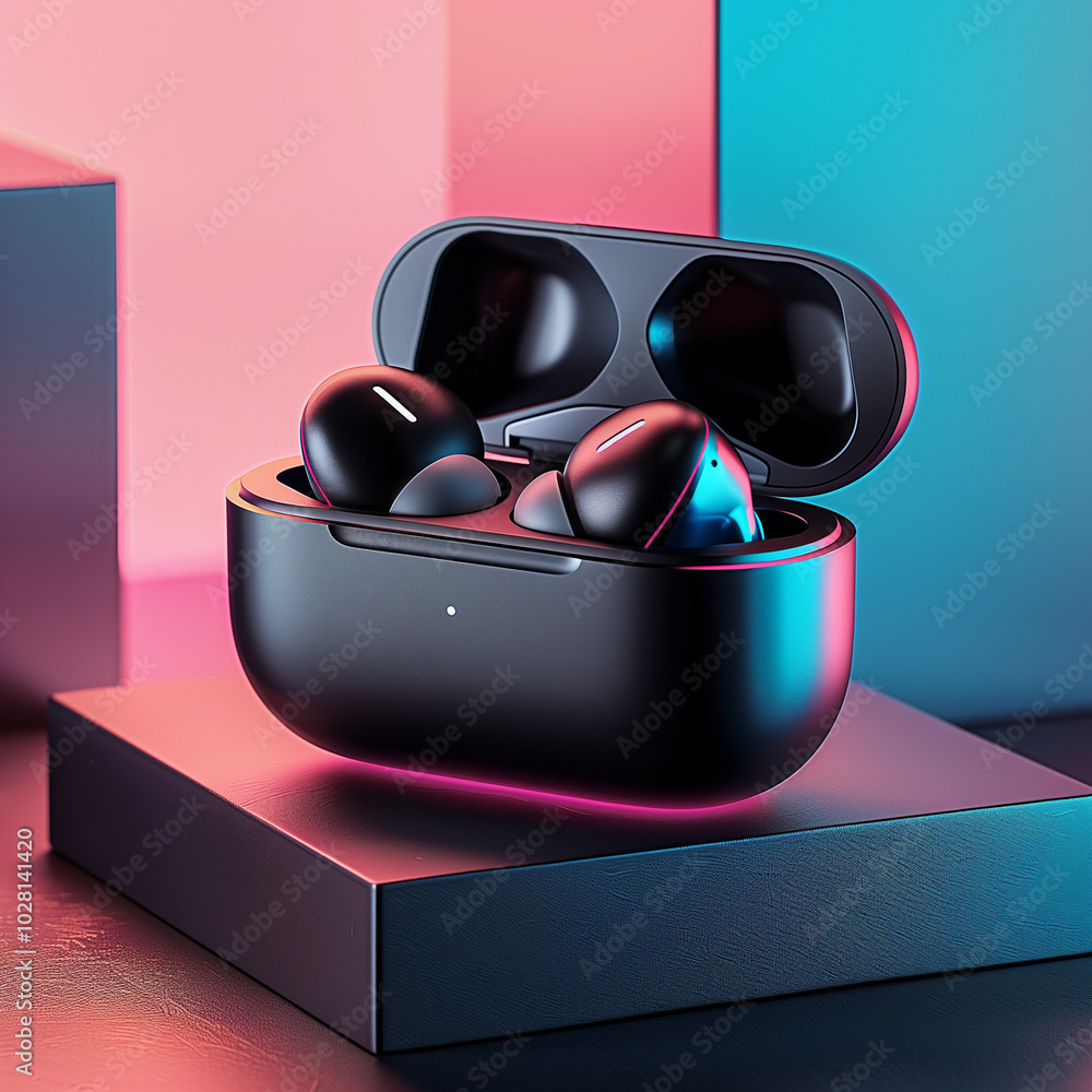 Elegant Headphones Showcase with Dynamic Lighting, Featuring the Latest ...
