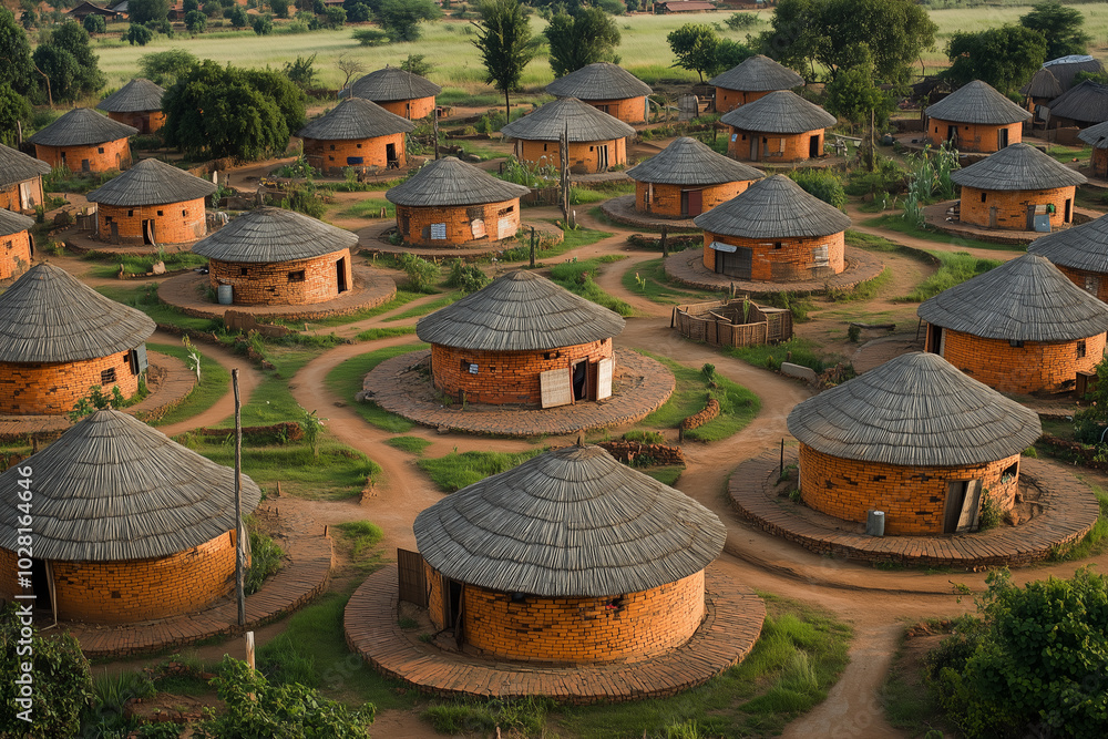Traditional African houses and villages are deeply rooted in the ...