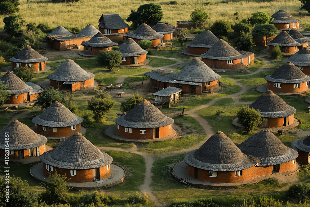 Traditional African houses and villages are deeply rooted in the ...