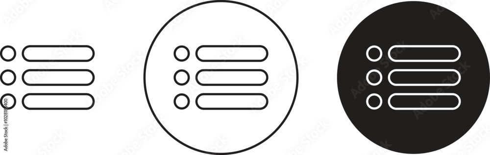 Hamburger web and mobile app menu line icons set. Basic app ui page ...