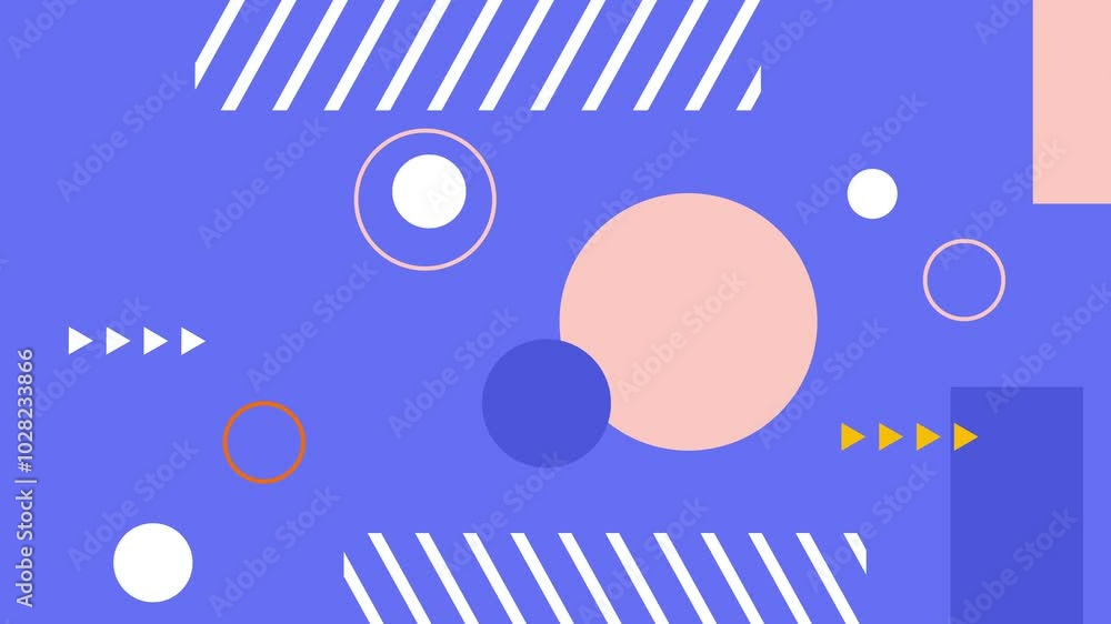 abstract geometric shapes with circles and lines on a vibrant blue ...