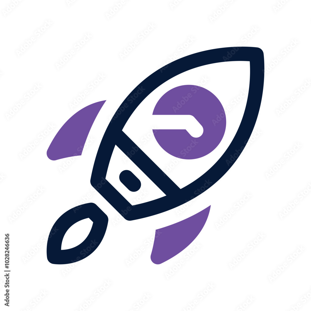 rocket icon. vector dual tone icon for your website, mobile ...