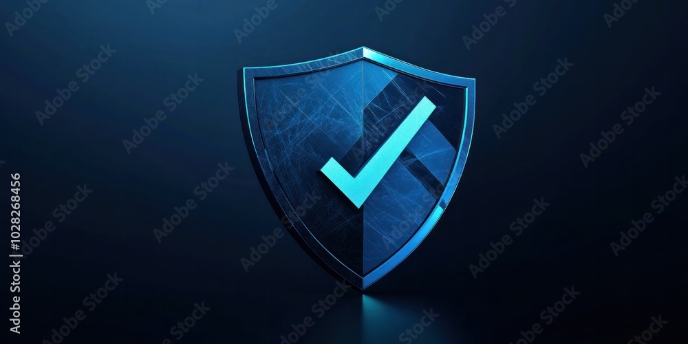 Shield logo for secure web connections, with a check mark integrated to ...