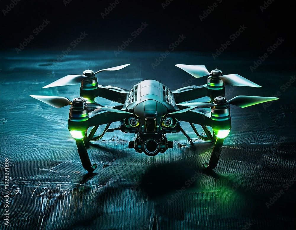 android robot with background, A kamikaze drone with a bomb release ...