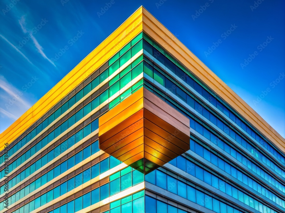 Closeup of West Sacramento Ziggurat Building in Minimalist Style ...