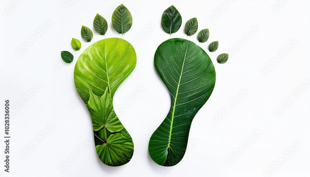 Eco Friendly Footprint. Symbolizing Sustainability and Green Impact ...