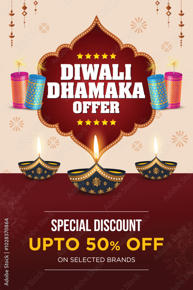 Diwali Dhamaka Offer Vector, Advertisement, Web Banner, Poster Template ...