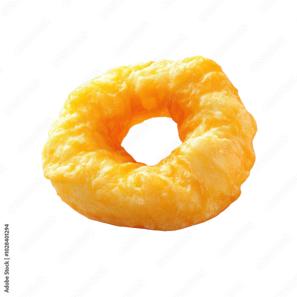 Single Cheese Puff Curl on White Background: Ultra Realistic UHD Detail ...