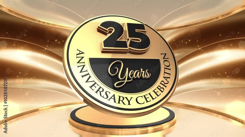 25 years, 25th anniversary logo loop, looped video background, backdrop ...