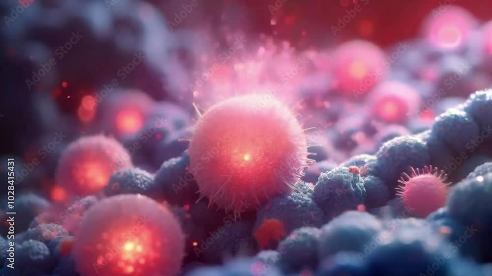Colorful Microscopic Bacteria Cells. bacteria are in a variety of ...
