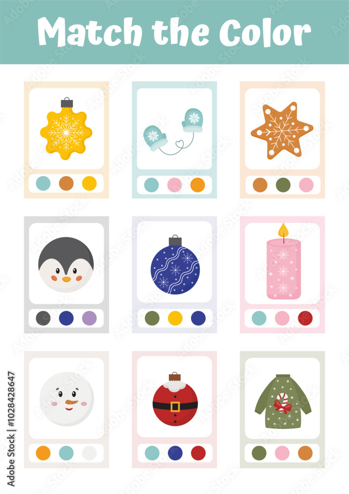 Learning colors games for kids. Christmas educational activities for ...