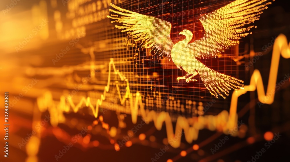 Golden Phoenix Rising from Economic Turmoil: A golden phoenix rising ...