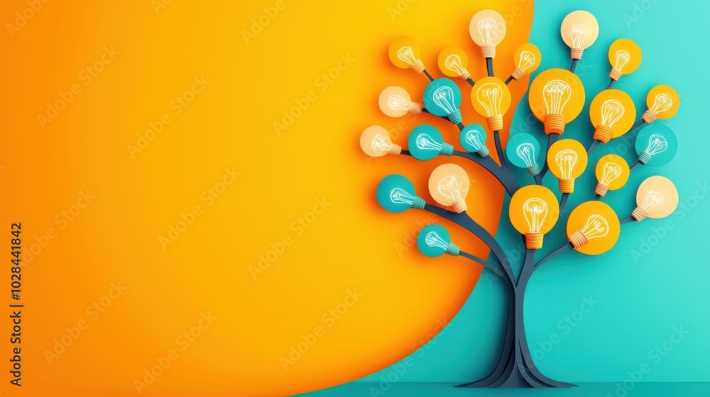 Team Brainstorm Tree: A tree with lightbulbs as leaves, with each ...